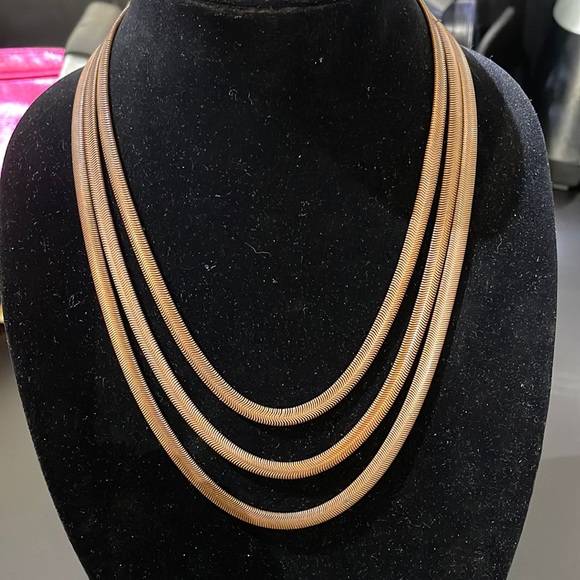 Unique Vintage | Jewelry | Vintage Three Strand Snake Chains Coppery ...